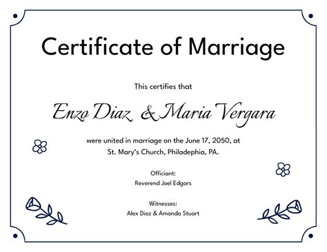 Free Printable Marriage Certificate Templates To Customize Online