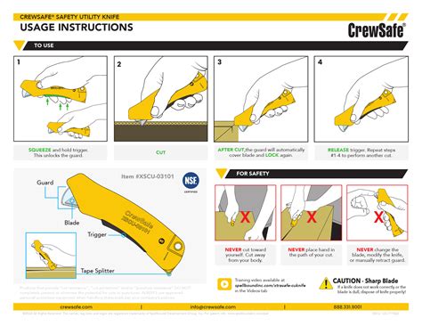 Crewsafe Xscu 03101 Safety Utility Knife User Guide