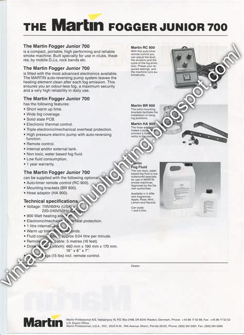Vintage Night Club Lighting Martin Catalogues