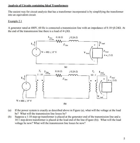 solved analysis of circuits containing ideal transformers