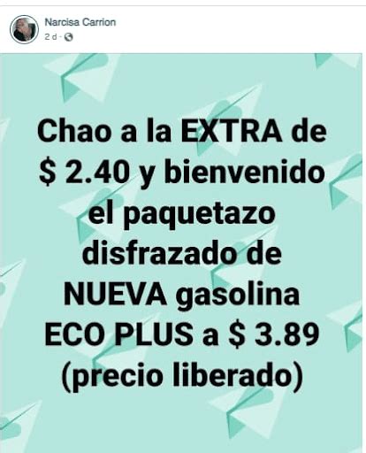 Chao A La Extra De 240 Bienvenido El Paquetazo Con Gasolina Ecoplus