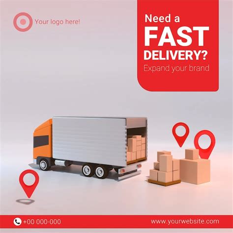 Premium Vector Template Cargo 3d Logistic Application Service Concept Global Logistics Network