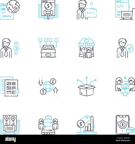 E Commerce Market Linear Icons Set Online Retail Digital Marketplace Shopping Web Virtual