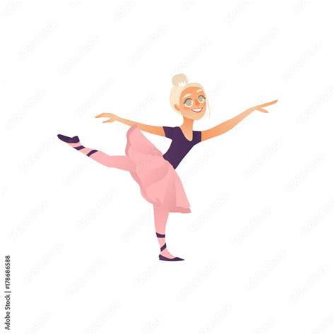 Cartoon Girl Dancing Ballet