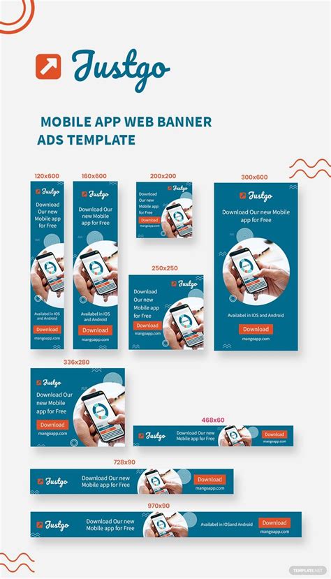 Mobile App Web Banner Ads Template In Psd Html5 Download
