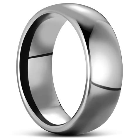 Terra 8 Mm Polished Gunmetal Grey Tungsten Carbide Ring In Stock