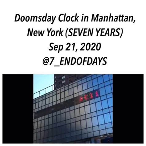 Doomsday Clock In Manhattan New York Seven Years Sep 21 2020 7