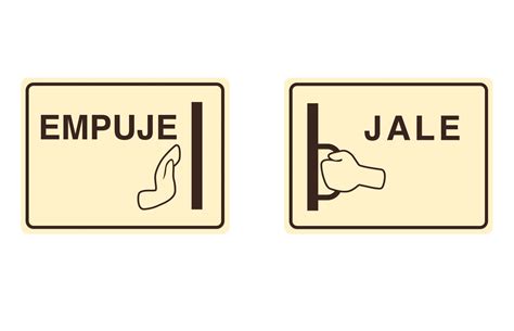 Signs Bylita Classic Horizontal Empuje Jale Self Adhesive Door Sign For