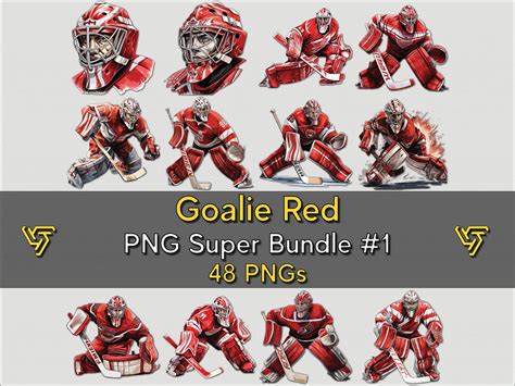 Ice Hockey Goalie Clipart Bundle 1 Red Uniform Goalie Png Bundle