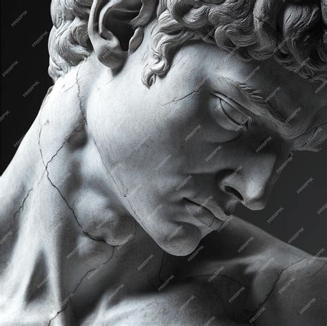 A Closeup Of Michelangelos David Showcasing The Intricate Details Of