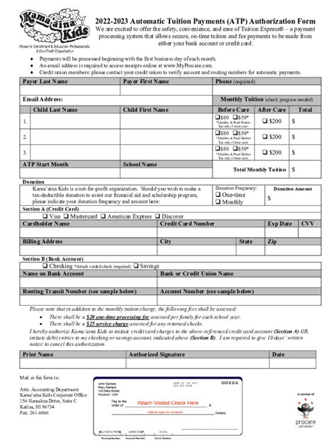 Fillable Online Tuition Express Electronic Funds Transfer Form Fax