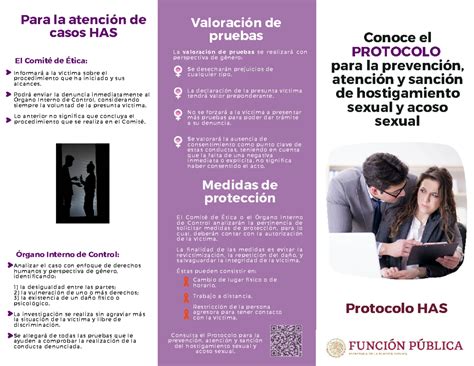 Tríptico Has Protocolo De Prevención Y Atención Al Hostigamiento