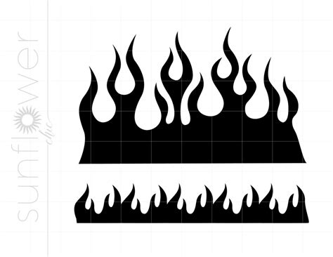 Flames Svg Flames Cut File Flames Cricut Silhouette Flames Svg