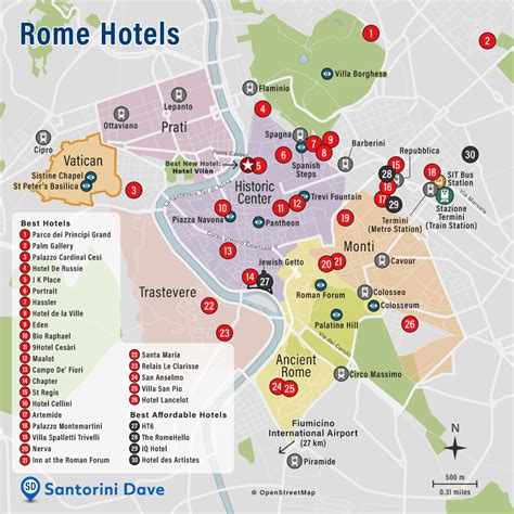 Map Of Major Tourist Attractions In Rome