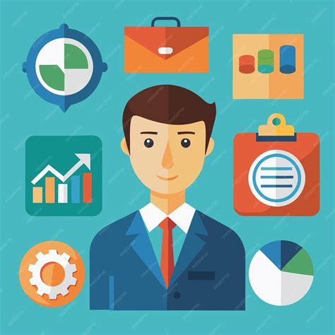 Businessman Analyzing Data Charts And Graphs Premium Ai Generated Vector