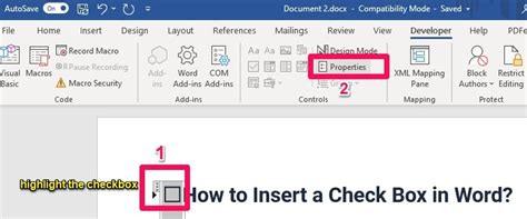 How To Insert A Check Box In Word