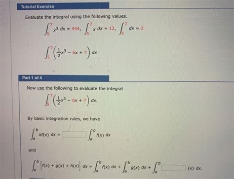 Solved Tutorial Exercise Evaluate The Integral Using The