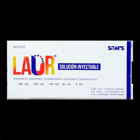 Laur Adulto Sol Iny C3 Fco Amp 500 Mg Y 3 Jeringas