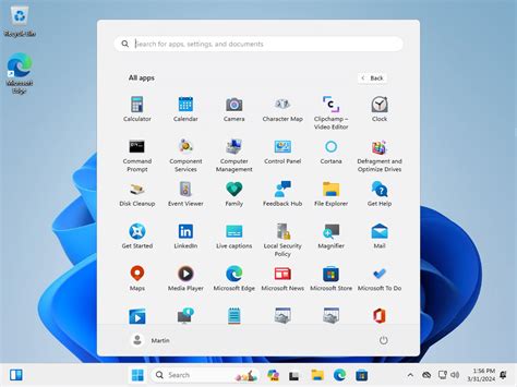 first look at the new all apps section of the windows 11 start menu