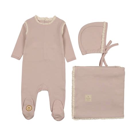 Mon Tresor Elegant Trim Layette Set Moonlight