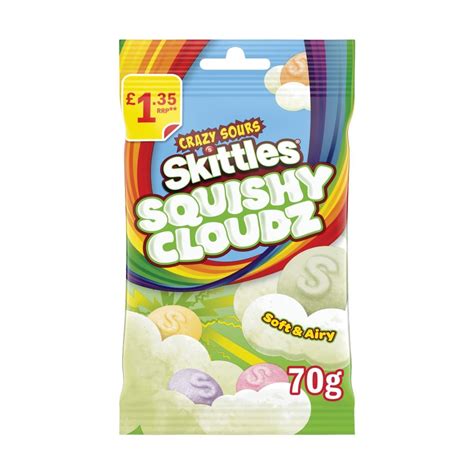 Skittles Squishy Cloudz Sour Sweets Fruit Flavoured Sweets Treat Bag £1