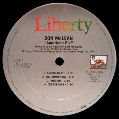 Don Mclean American Pie Lp Album Club Re Car Bulltrax Records