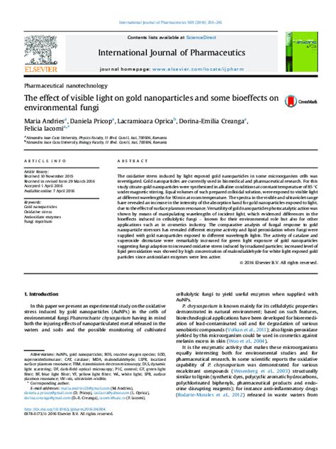 Pdf The Effect Of Visible Light On Gold Nanoparticles And Some