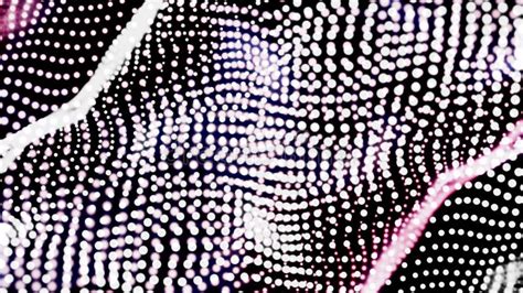 Abstract Waving Texture With Glowing Defocused Particles Of White And Pink Color On Black