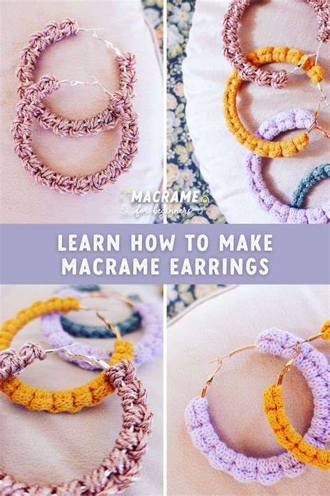 Easy Diy Macrame Earring Tutorial For Beginners Pdf Happy Knotting Macrame Patterns