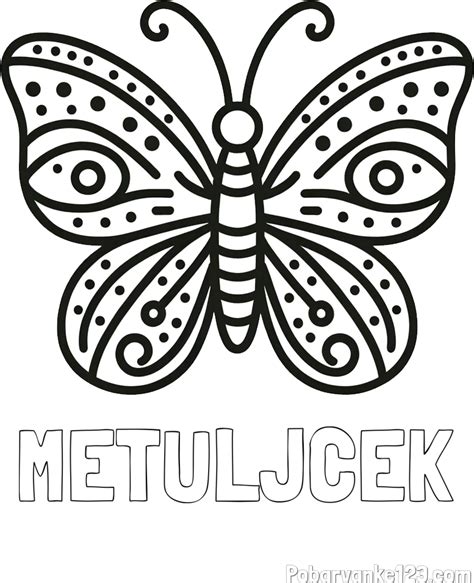 Pobarvanka Imena MetuljČek In Preprosta Pobarvanka Metulja