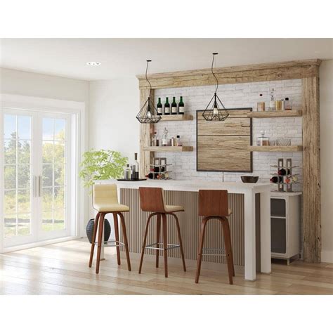 Save 51 • Vienna 30 Swivel Bar Stool In Walnut Wood Finish With Cream