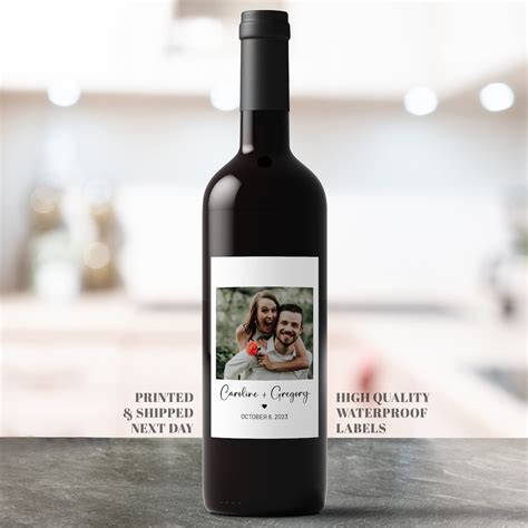 Printed Photo Wine Bottle Label Personalized Wine Label Custom Wedding Wine Label Wine T