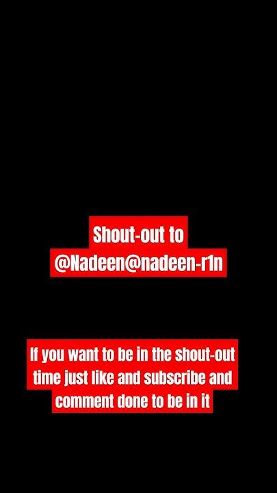 Shout-out time !!!! - YouTube
