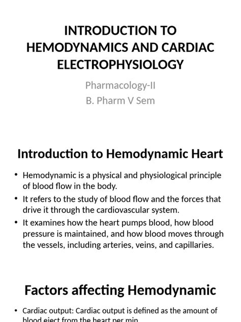 Hemodynamics And Cardiac Electrophysiology Pdf Angiotensin Heart
