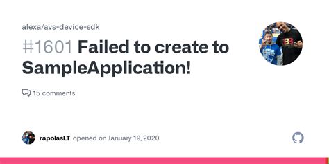 Failed To Create To Sampleapplication · Issue 1601 · Alexaavs Device Sdk · Github
