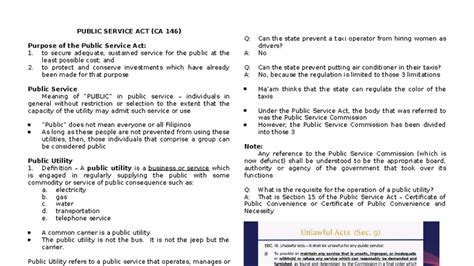 Public Service Act Ca 146 Understanding Public Utilities And