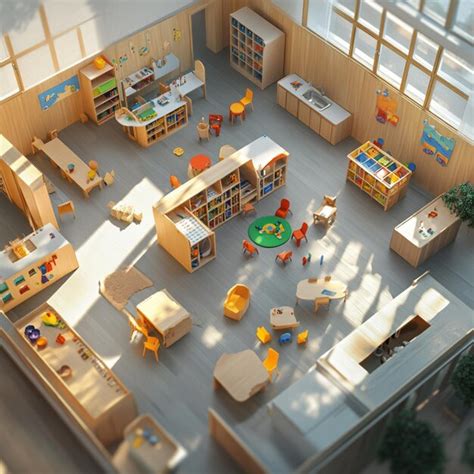 A Visual Of A Classroom With Various Playbased Learning Centers Like A
