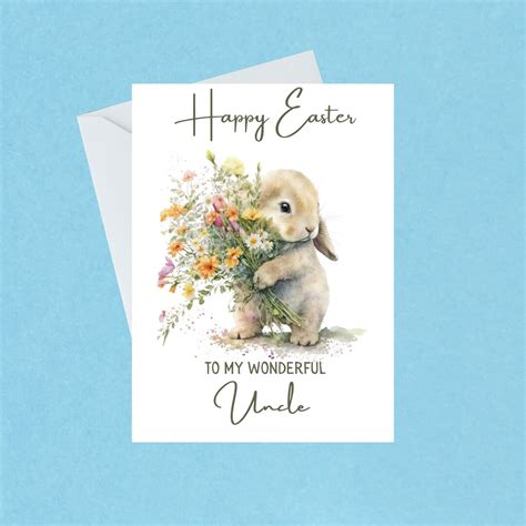 Uncle Easter Bunny Card Wonderful Uncle Easter Card Rabbit Easter