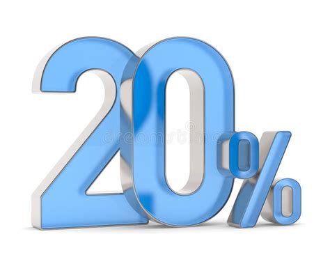 Twenty Percent On White Background Isolated 3d Illustration Stock