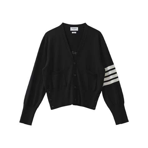 톰브라운 메리노 울 4바 미스터 톰 가디건 블랙 21fw 솔드아웃 톰브라운