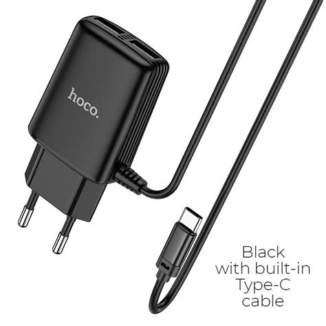 Wall Charger C82a Real Power Eu Dual Port With Built In Wire Hoco The Premium Lifestyle