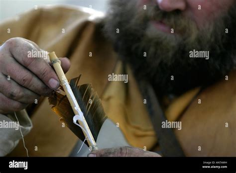 Fletching A Fletcher Making An Arrow Making An Arrow Flight Robin Hood Pageant In Nottingham