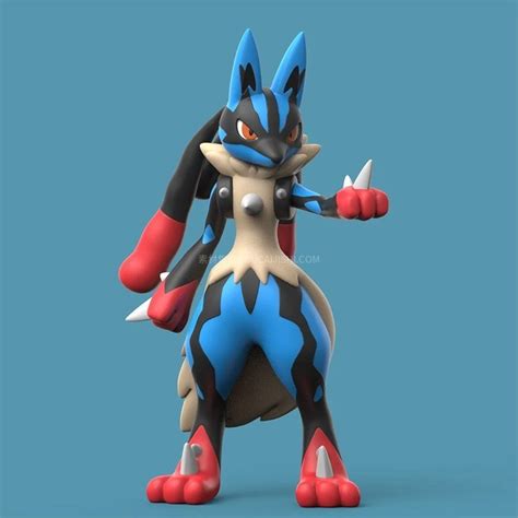路卡利欧 Lucario 口袋妖怪宝可梦 3d打印模型 素材集市