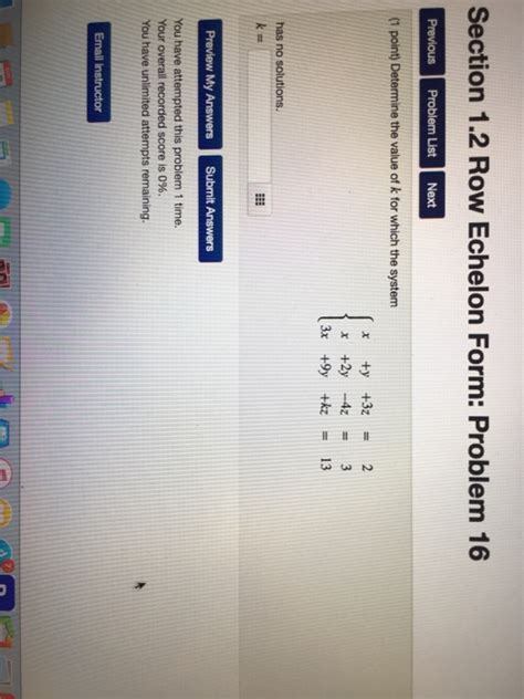 Solved Determine The Value Of K For Which The System {x Y
