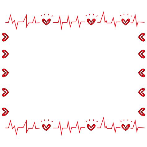 Heart Ecg Vector Design Images Red Ecg Heart Border Red