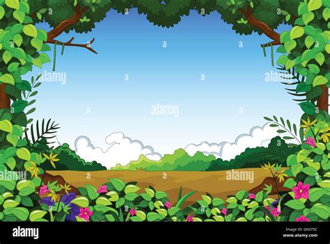Green Forest With Grass Stock Vector Image And Art Alamy