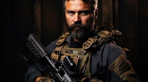 Premium Ai Image Privatesecurityservicecontractorincamouflageunifor