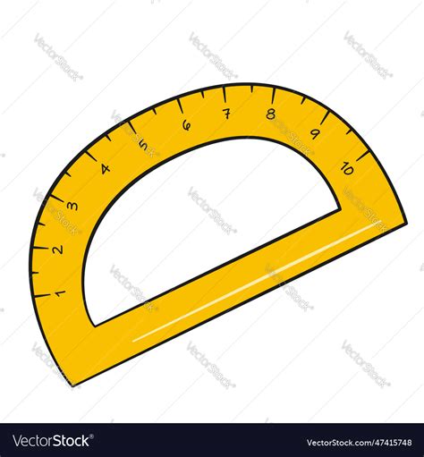 Yellow Protractor Royalty Free Vector Image Vectorstock