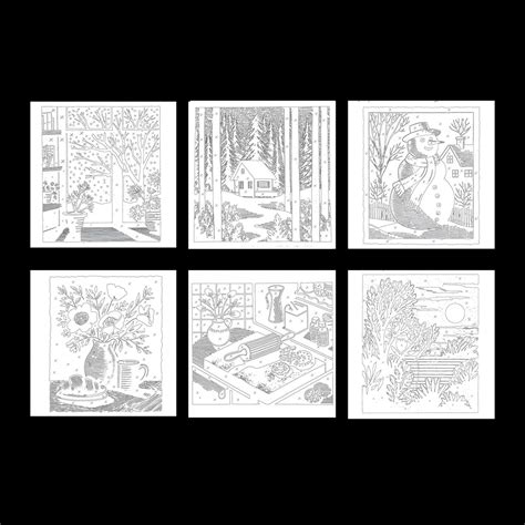 30 Cozy In Monochrome Coloring Pages Mindful Designs Pdf Printable