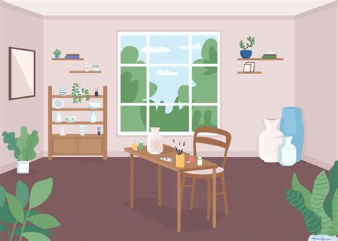 Pottery Classroom Flat 1631134 Vector Art At Vecteezy